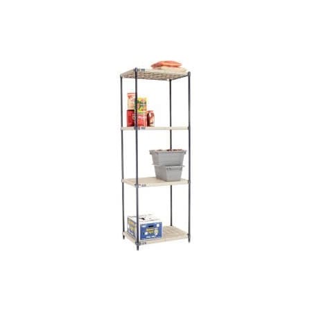 Global Equipment Nexel , Nexelite reg , 4 Tier, Vented Plastic Mat Shelving Unit, 30"W x 21"D x ...